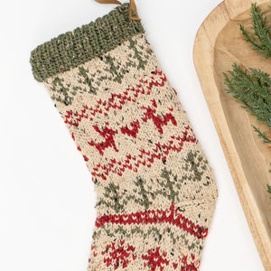 Christmas in July Knit Stocking, Downloadable PDF Pattern, Traditional Knit Colorwork Fair Isle ...
