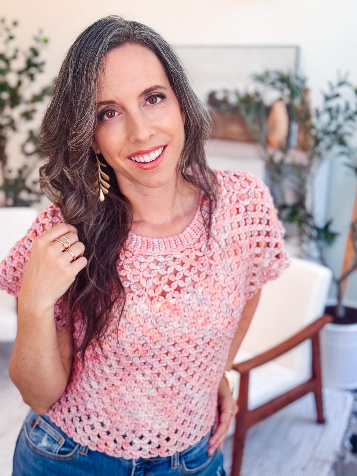 CROCHET PATTERN + VIDEO Circle Leaf Crochet Top Pattern Summer Lace ...