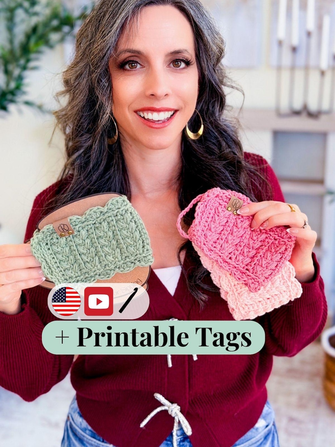 CROCHET PATTERN + VIDEO Crochet Mug Cozy Pattern, Wheat Stitch ...