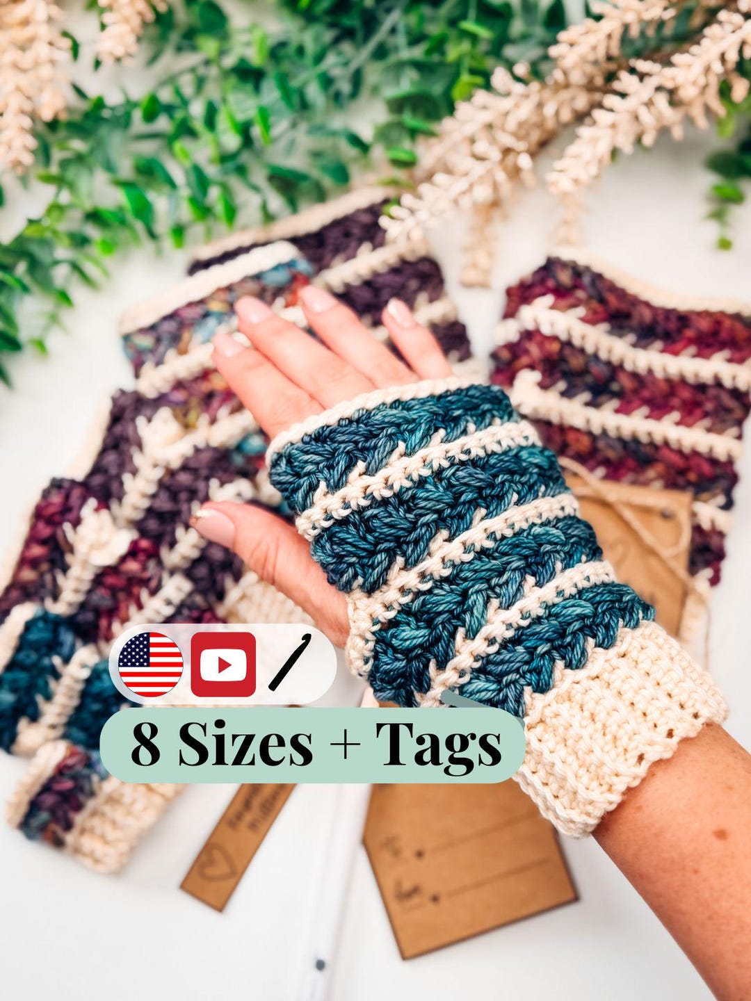 CROCHET PATTERN + VIDEO Wheat Stitch™ Fingerless Mittens Crochet ...