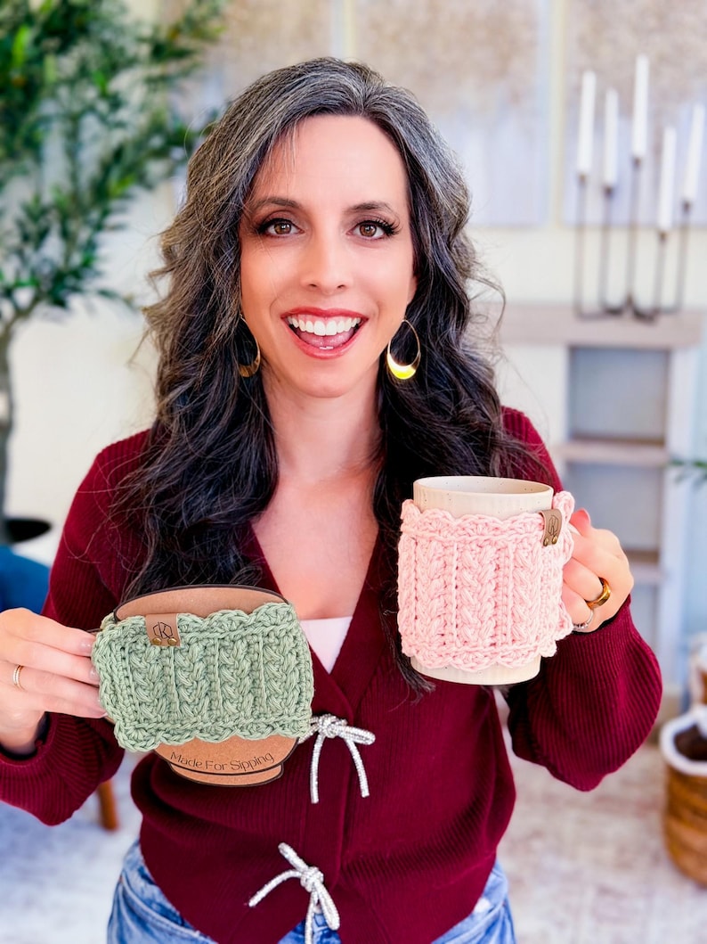 CROCHET PATTERN + VIDEO Crochet Mug Cozy Pattern, Wheat Stitch ...