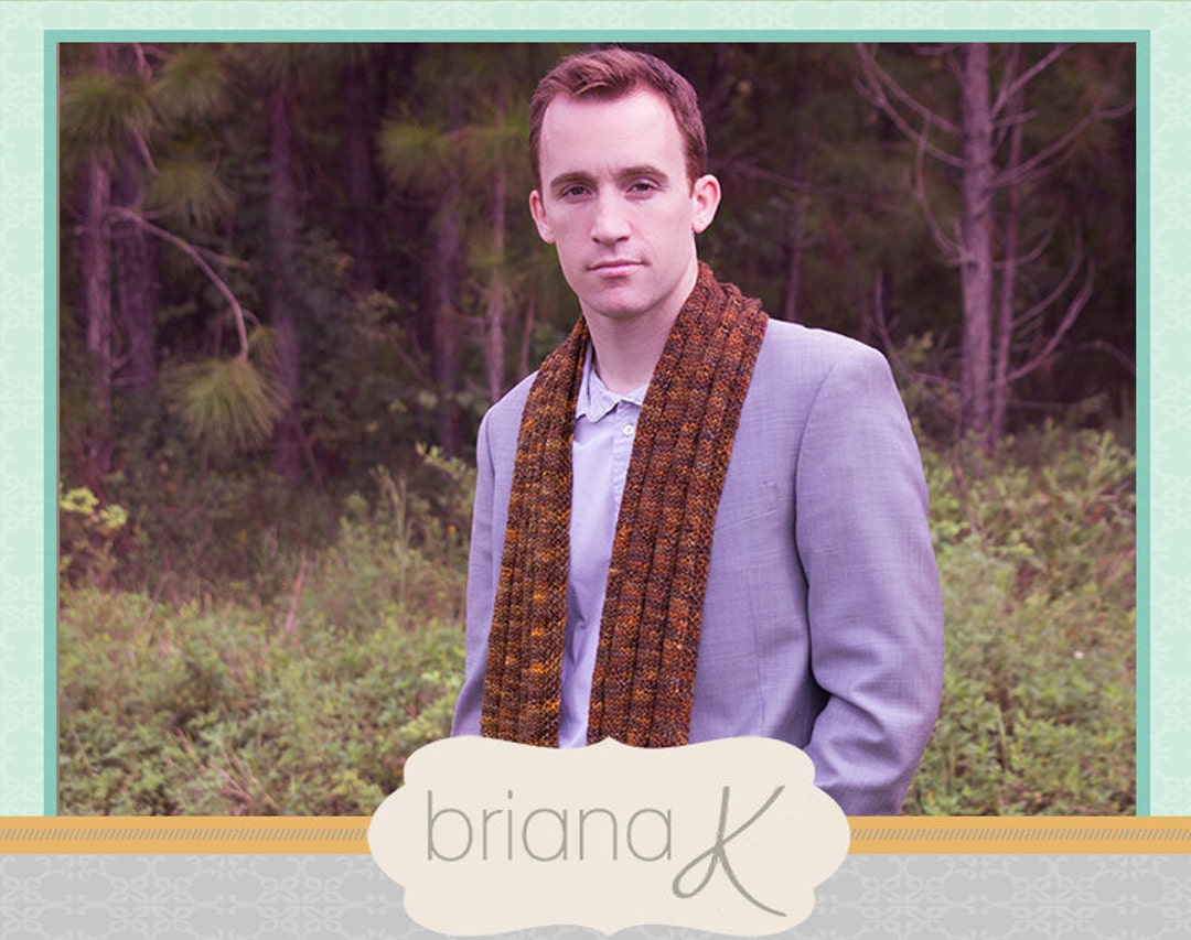 Knit Pattern Rust Scarf, in 3 Size Options, Instant Download, Scarf ...