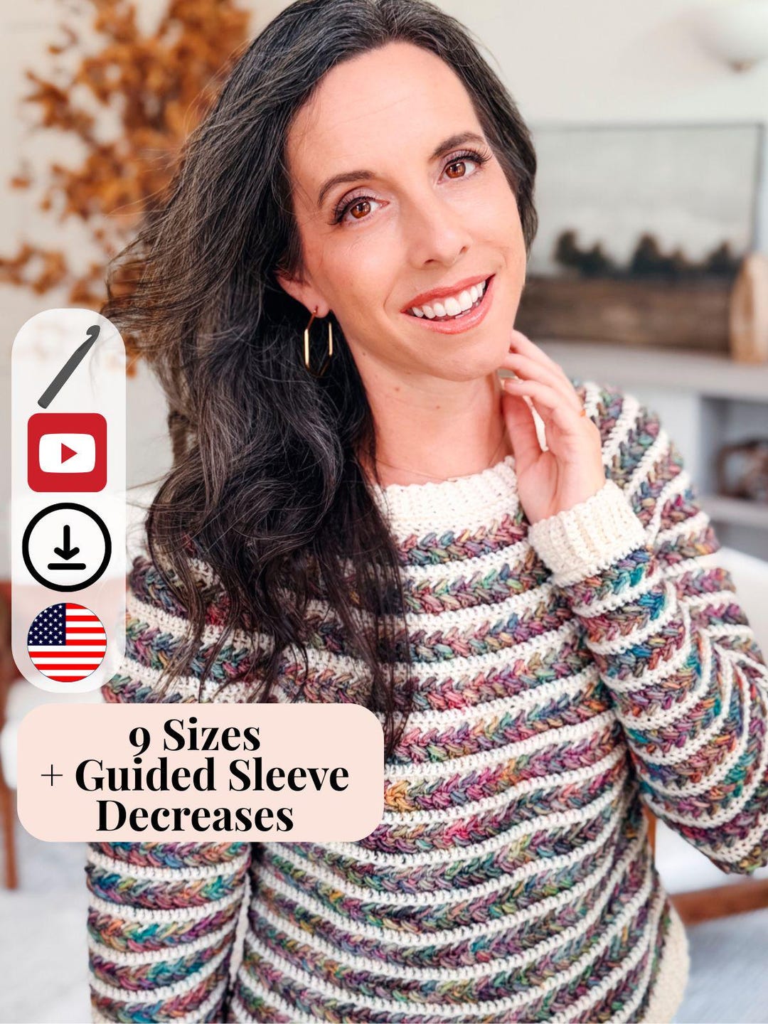 CROCHET PATTERN + VIDEO Wheat Stitch Crochet Sweater Pattern | Top Down ...