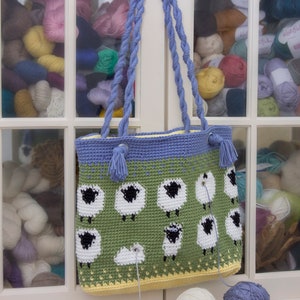CROCHET PATTERN + VIDEO Crochet Sheep Lamb Pattern Project Bag Purse ...
