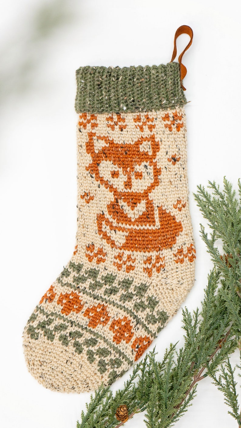 CROCHET PATTERN Woodland Fox Crochet Stocking Pattern, Charts and Video ...