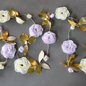 Lavender and Gold Flower Garland - Etsy