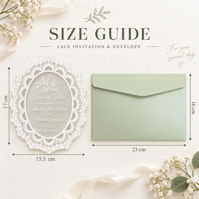 Lace Save the Date, Personalized Lace Wedding Invitation, Custom ...