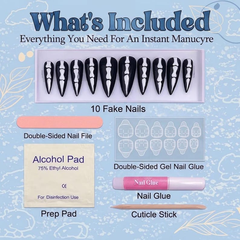Elegant Pastel Press on Nails | 2D Floral Gold Fake Nails | Sage Green ...