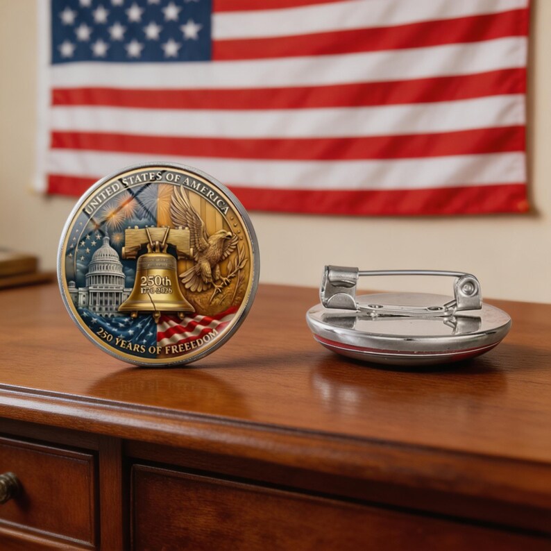 USA 250th Anniversary Pin, Patriotic Badge, Semiquincentennial ...