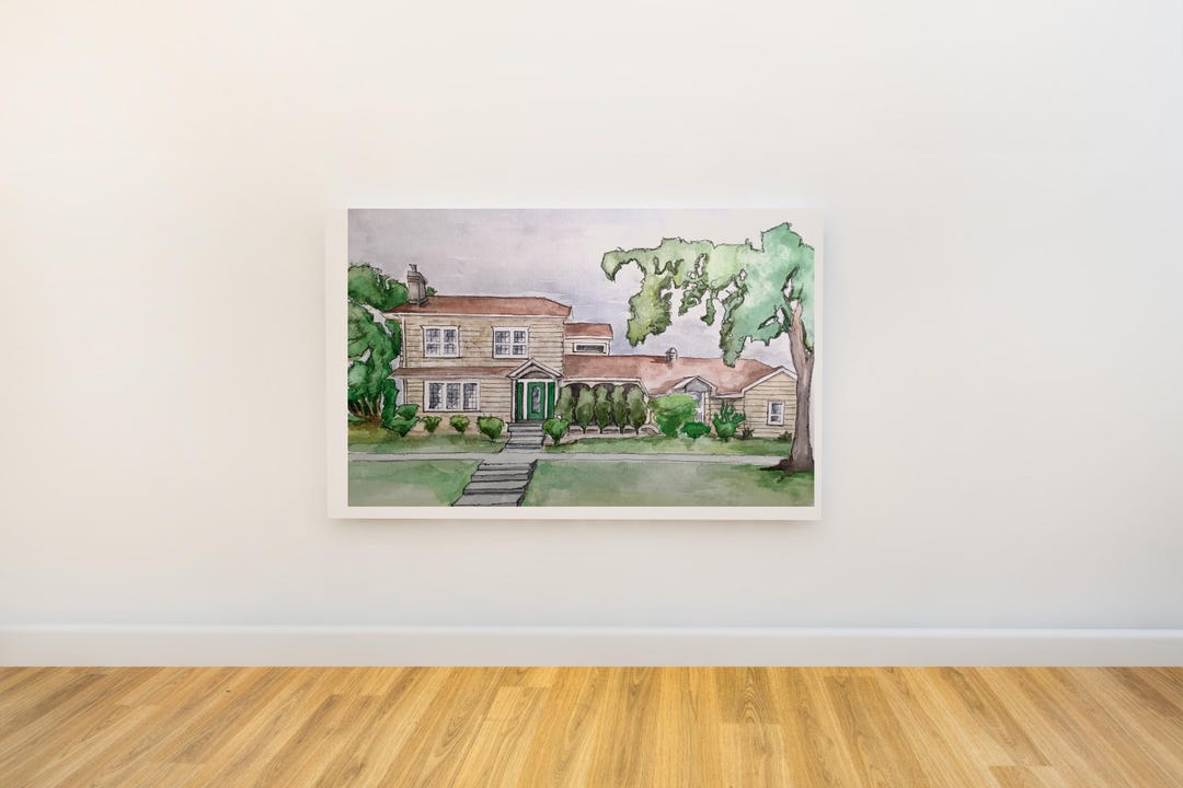 Classic Custom Painted House Portrait - Heirloom Home Watercolor ...