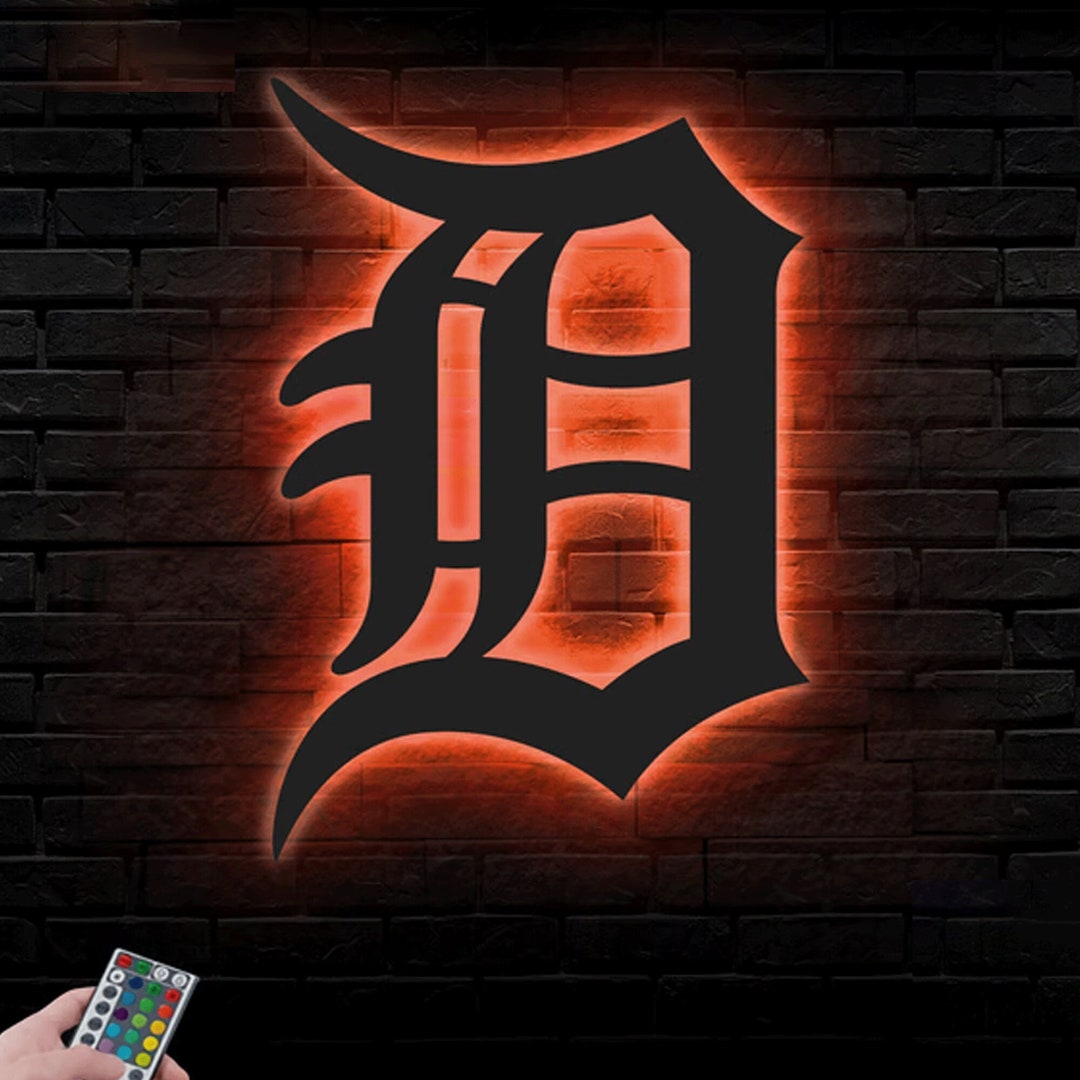 Detroit Tigers Led Sign, Logo Metal Led Wall Sign, MLB Metal Logo ...