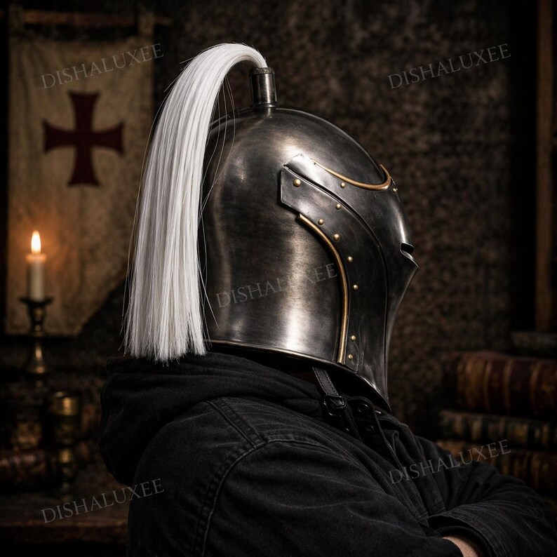 Medieval Warrior Helmet With Crest | Steel Knight Armor Helm | Gothic ...