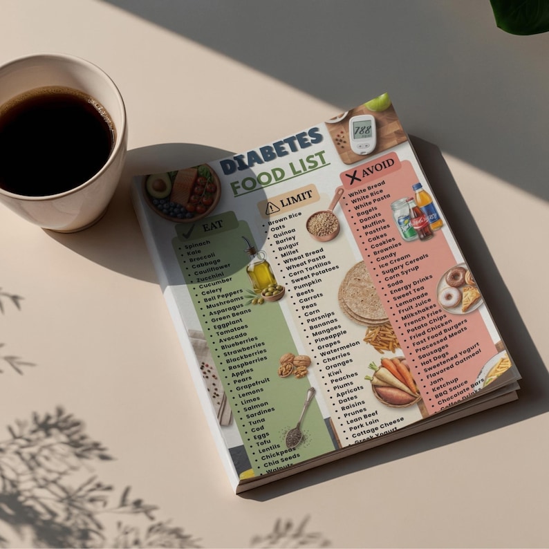 Diabetic Meal Plan Printable, Eat Limit Avoid Food Guide (PDF/JPG) - Etsy