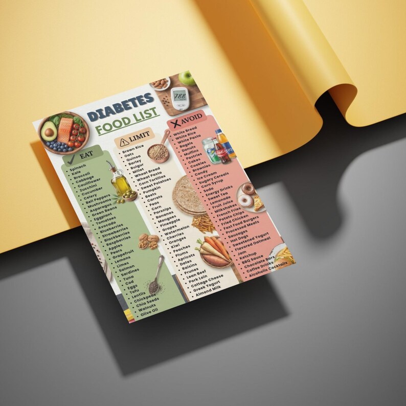 Diabetic Meal Plan Printable, Eat Limit Avoid Food Guide (PDF/JPG) - Etsy