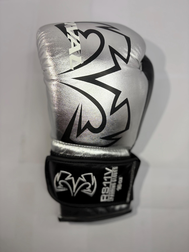 Silver Boxing Gloves 16oz – Sparring Gloves for Training, Kickboxing ...