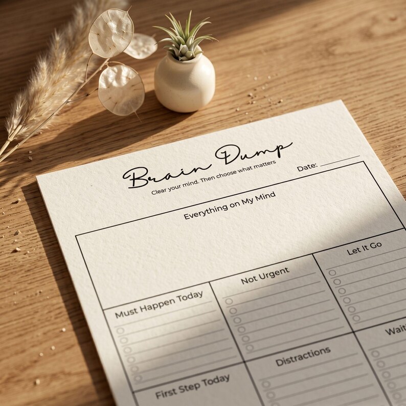 Brain Dump Printable PDF | ADHD Brain Dump Planner | Daily Thoughts ...
