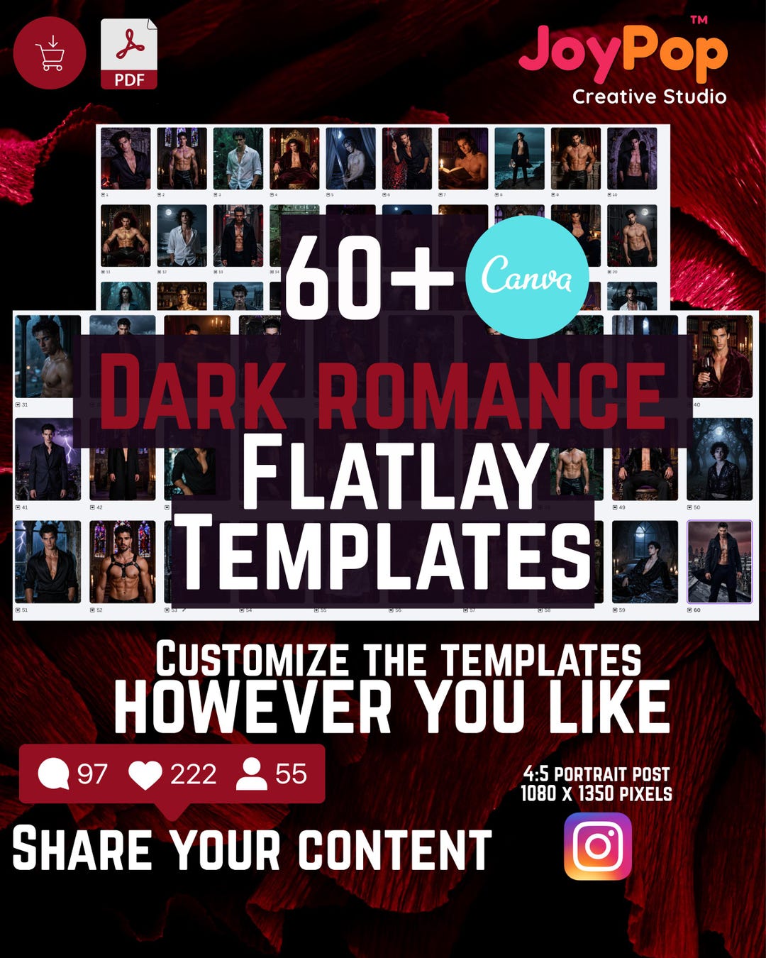 60+ Dark Romance Flatlay Templates Bookstagram - Etsy