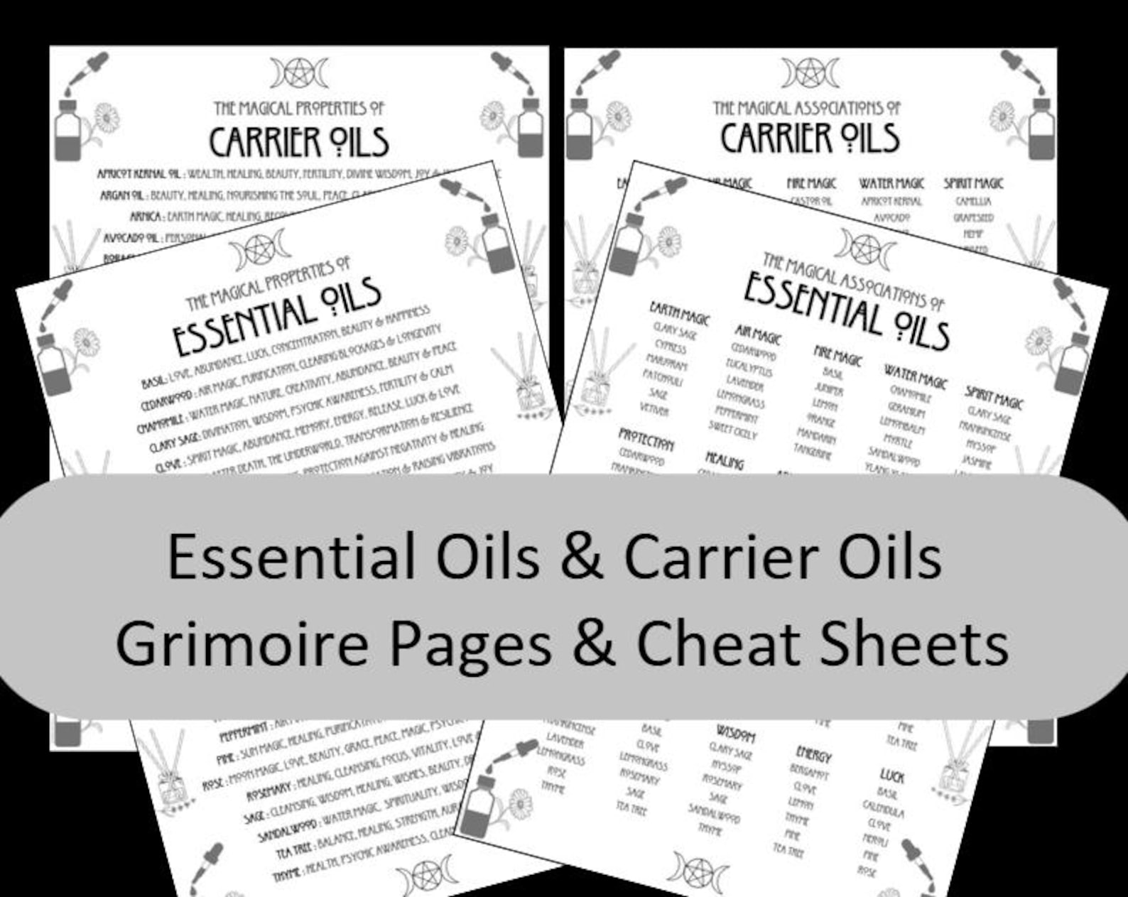 Magical Properties of Essential Oils & Carrier Oils Grimoire Page Plus ...