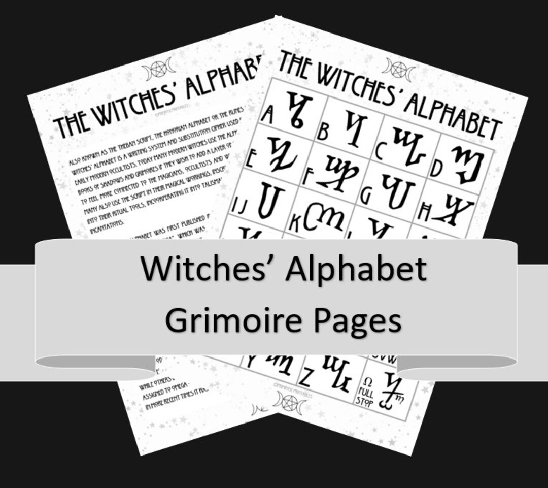 The Witches' Alphabet Grimoire Pages. Witch, Wicca, Pagan, Druid, Witchy, Printables, Book of ...