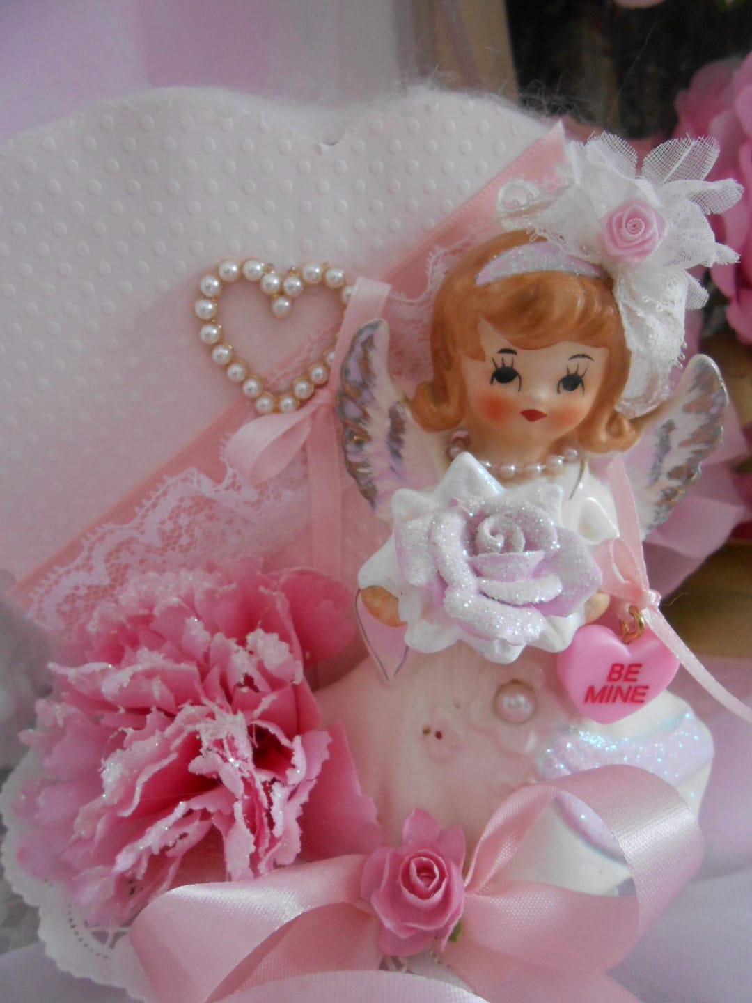 Vintage Valentine Lefton Firgurine Book Doll Shabby Chic Firgurine OOAK ...