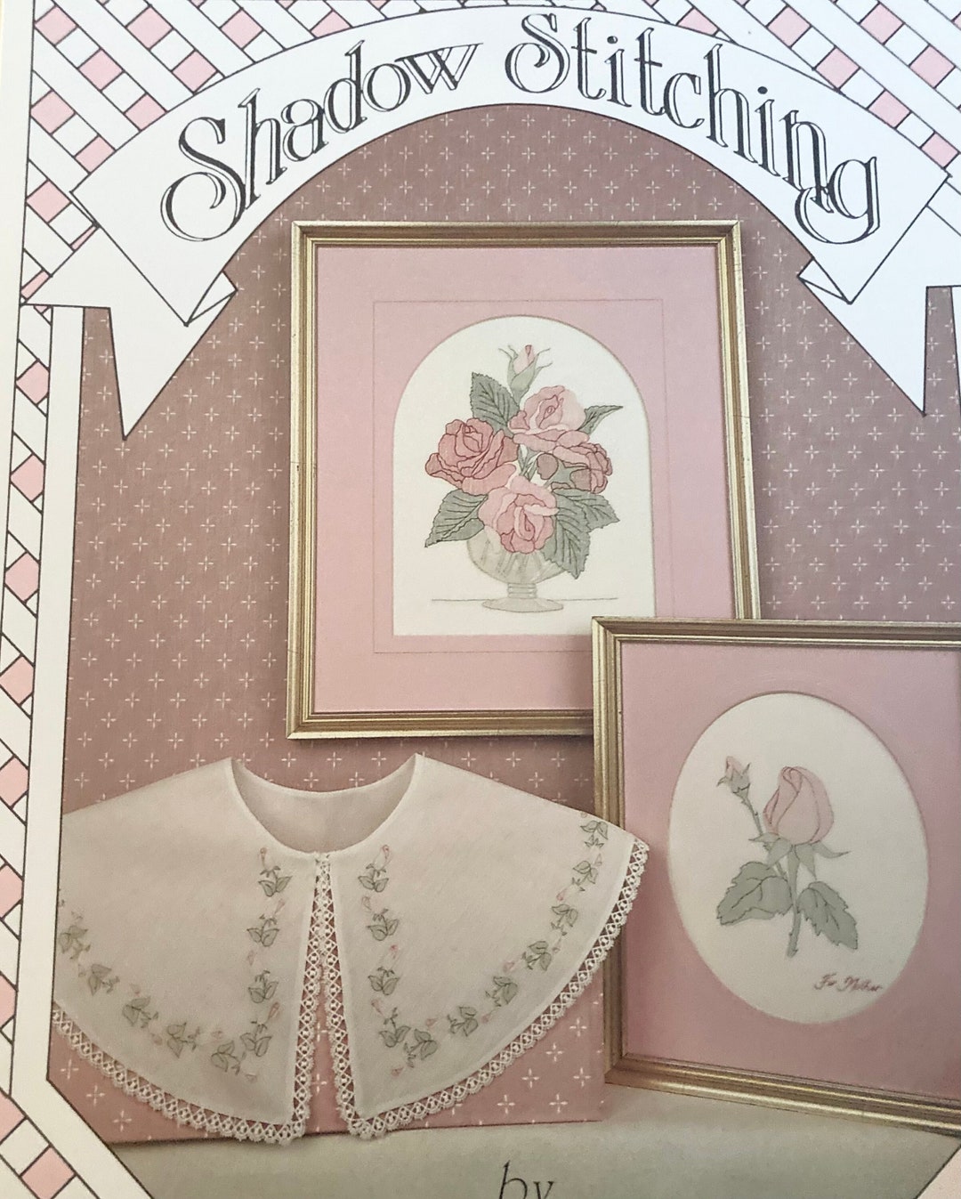 Shadow Stitching by Karen's - A Rose "for Mother", Rosebud Collar, Vase ...