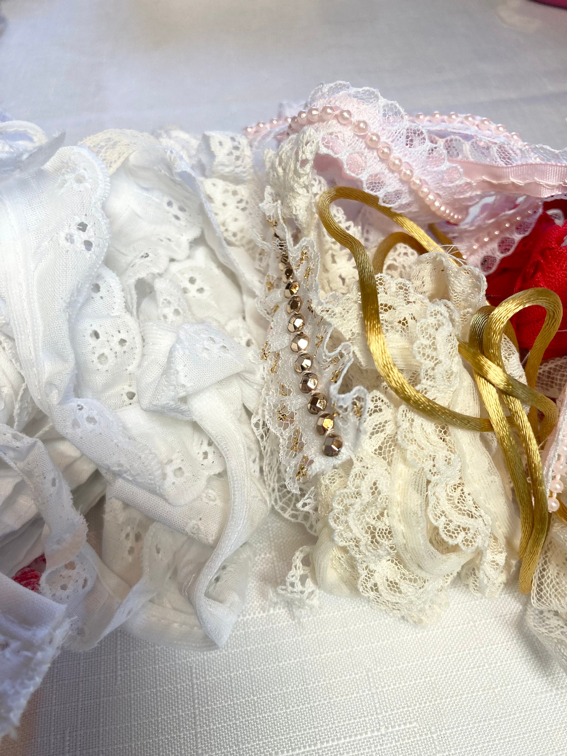 Vintage Lace, Ribbon, and Thread Lot 9 - Etsy