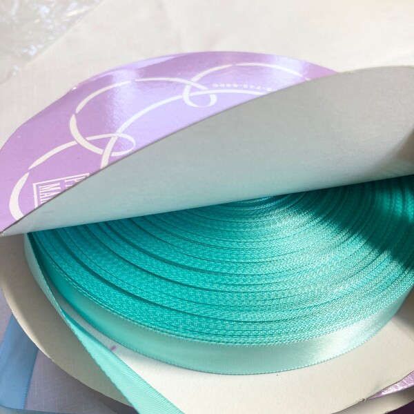 Aqua Satin Ribbon - Etsy