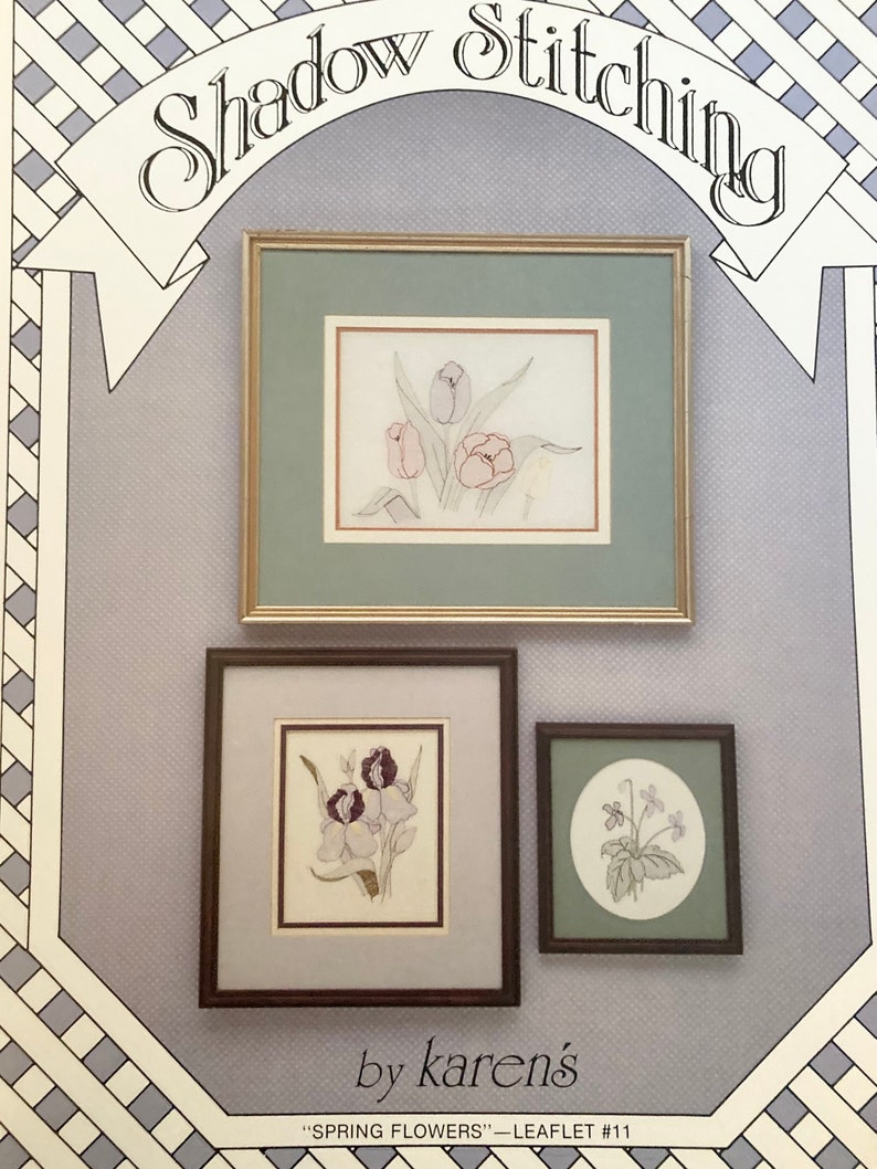 Shadow Stitching by Karen's - Spring Flowers - Leaflet #11 - Etsy
