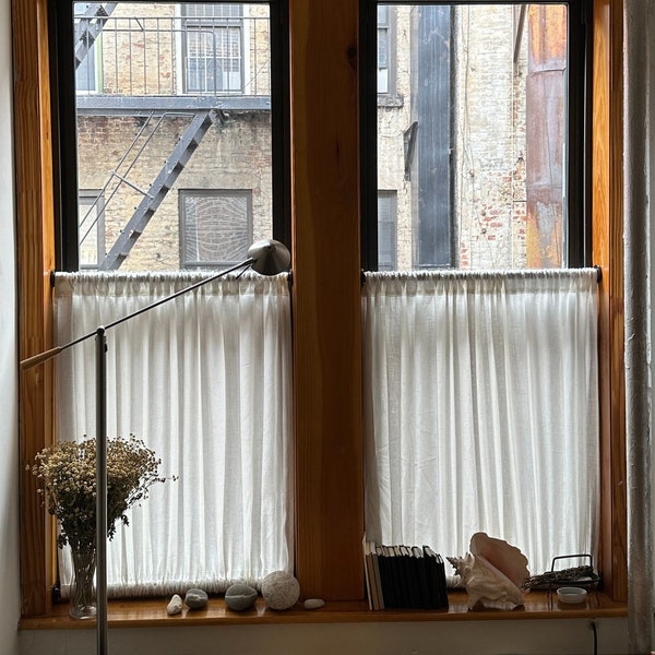 Linen Cafe Curtains - Etsy