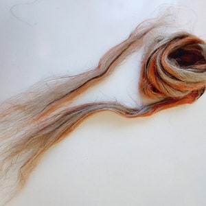Linen Fiber Mix Colors: Natural, Orange, Brown. Flax Roving for Felting ...