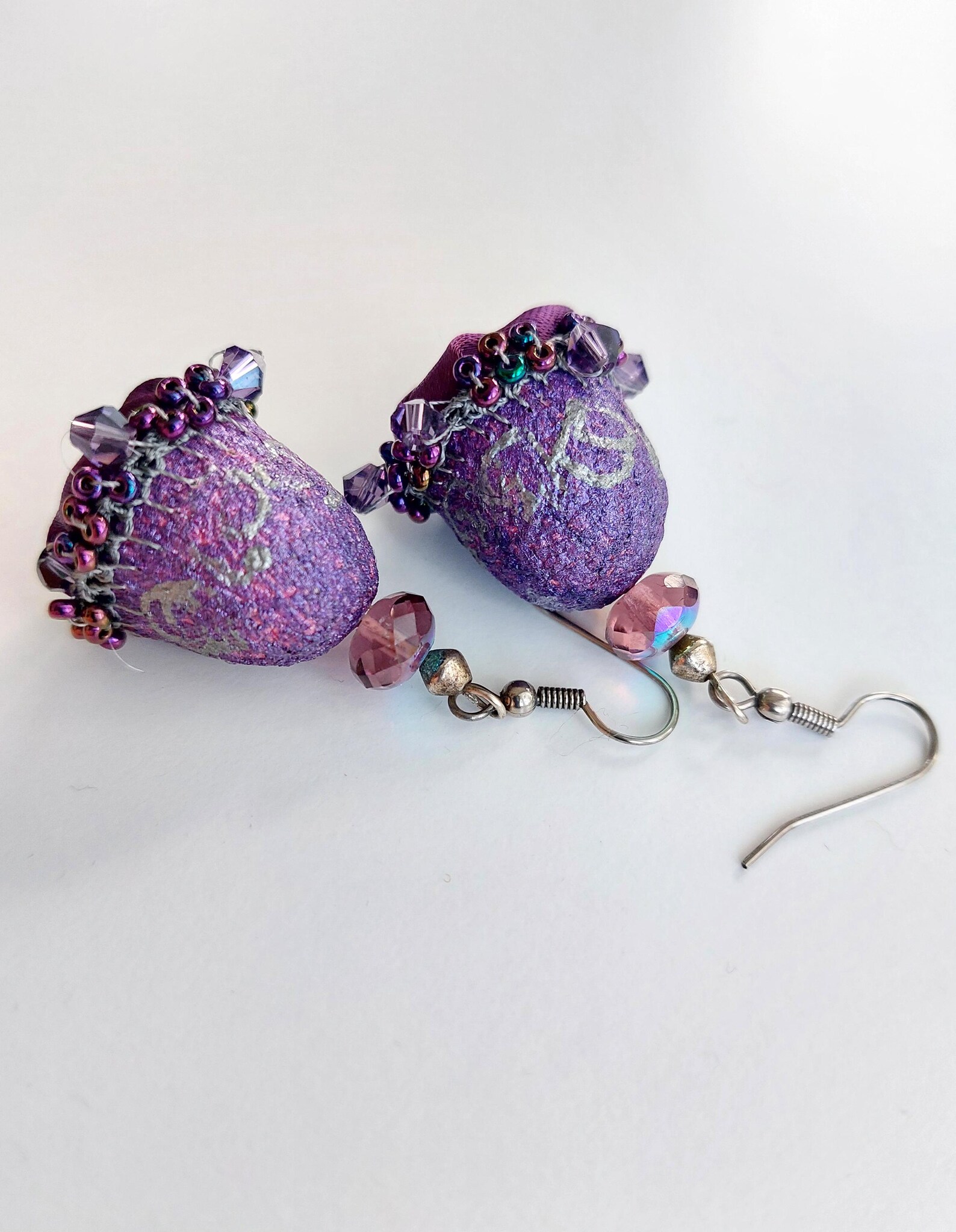 Silk Cocoons Earrings, Lightweight Dangle Earrings, Silkworm Earrings ...