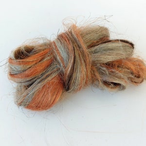 Linen Fiber Mix Colors: Natural, Orange, Brown. Flax Roving for Felting ...