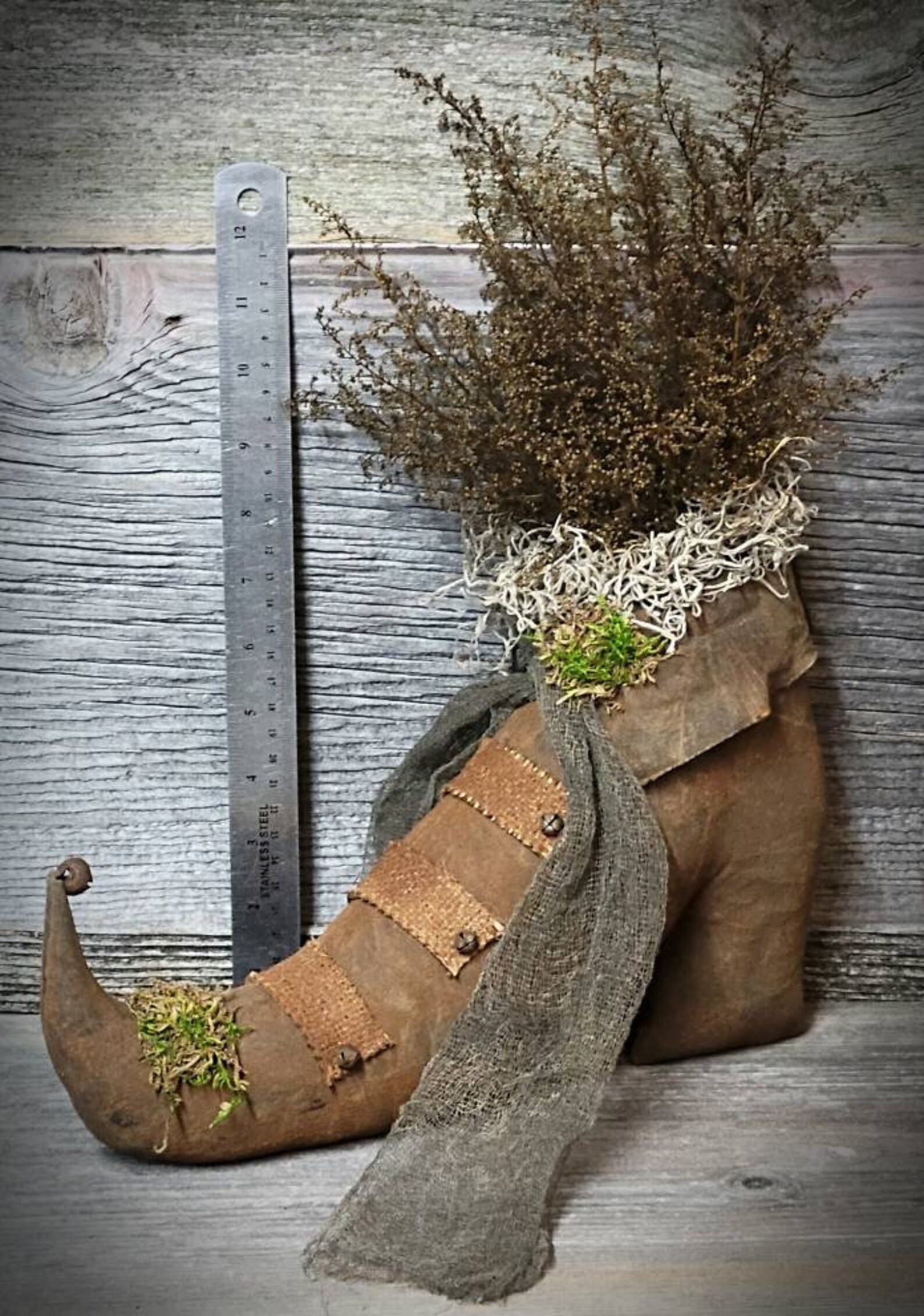 Primitive Witches Boot Primitive Halloween Primitive Witch - Etsy