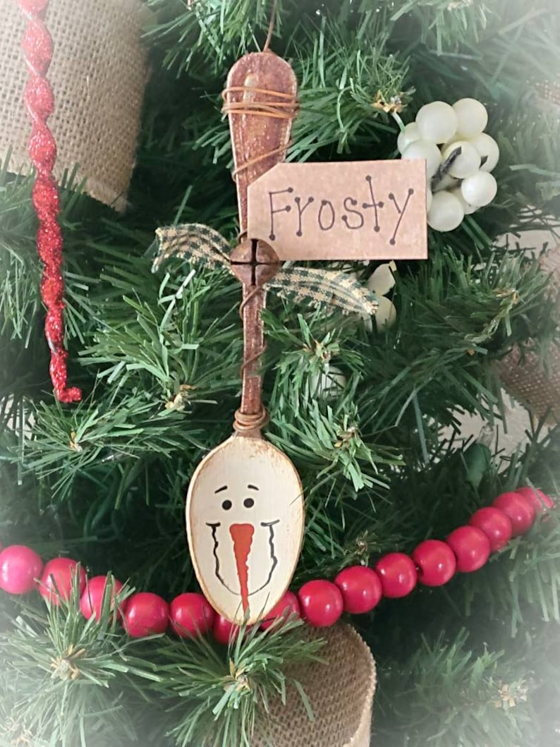 Snowman Spoon Ornament ~ Christmas Tree Ornament ~ Snowman Decor ...