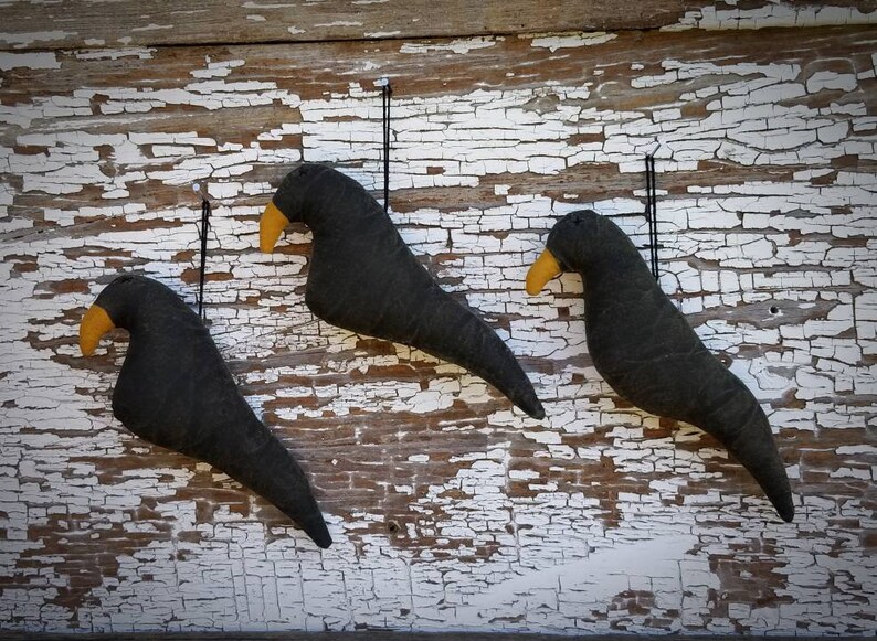 Primitive Crow Ornament Primitive Decor Black Crow - Etsy