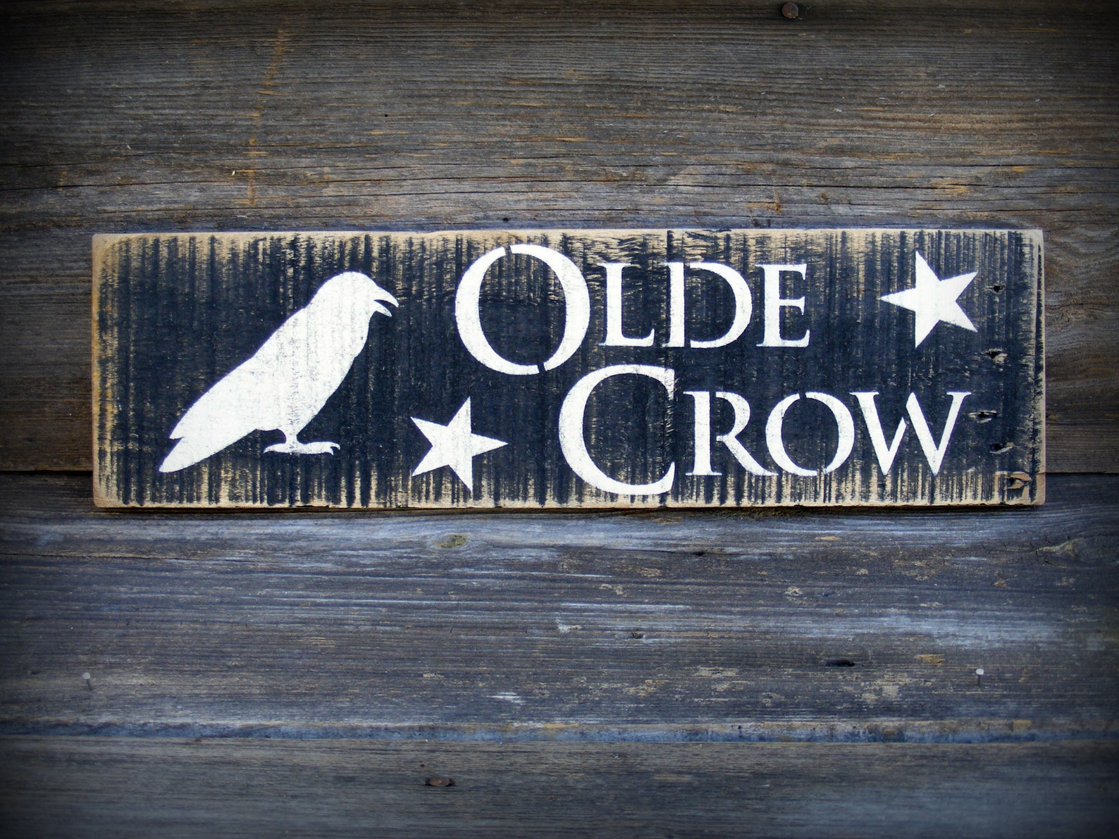 Primitive Olde Crow Sign Primitive Fall Decor Primitive | Etsy