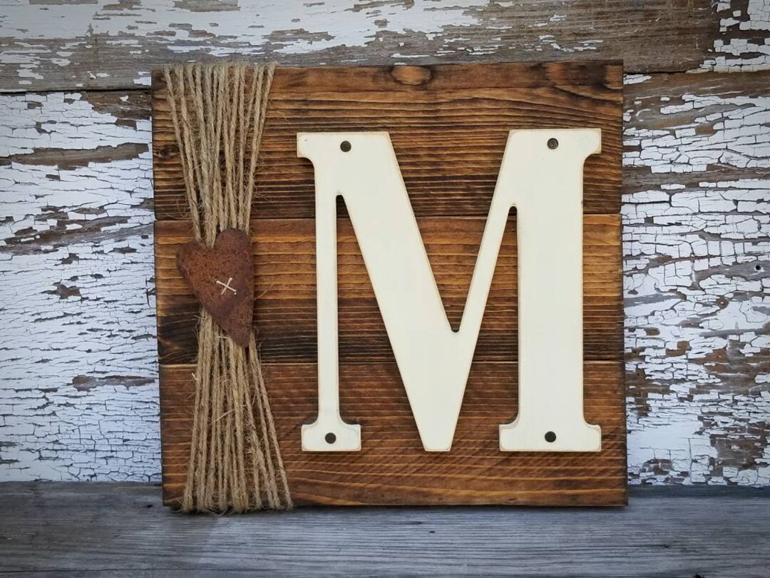 Rustic Monogram Sign monogram Custom Monogram Sign - Etsy
