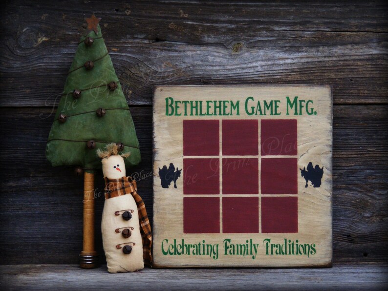 Primitive Christmas Gameboard Sign ~ Primitive Decor ~ Christmas Decor ...