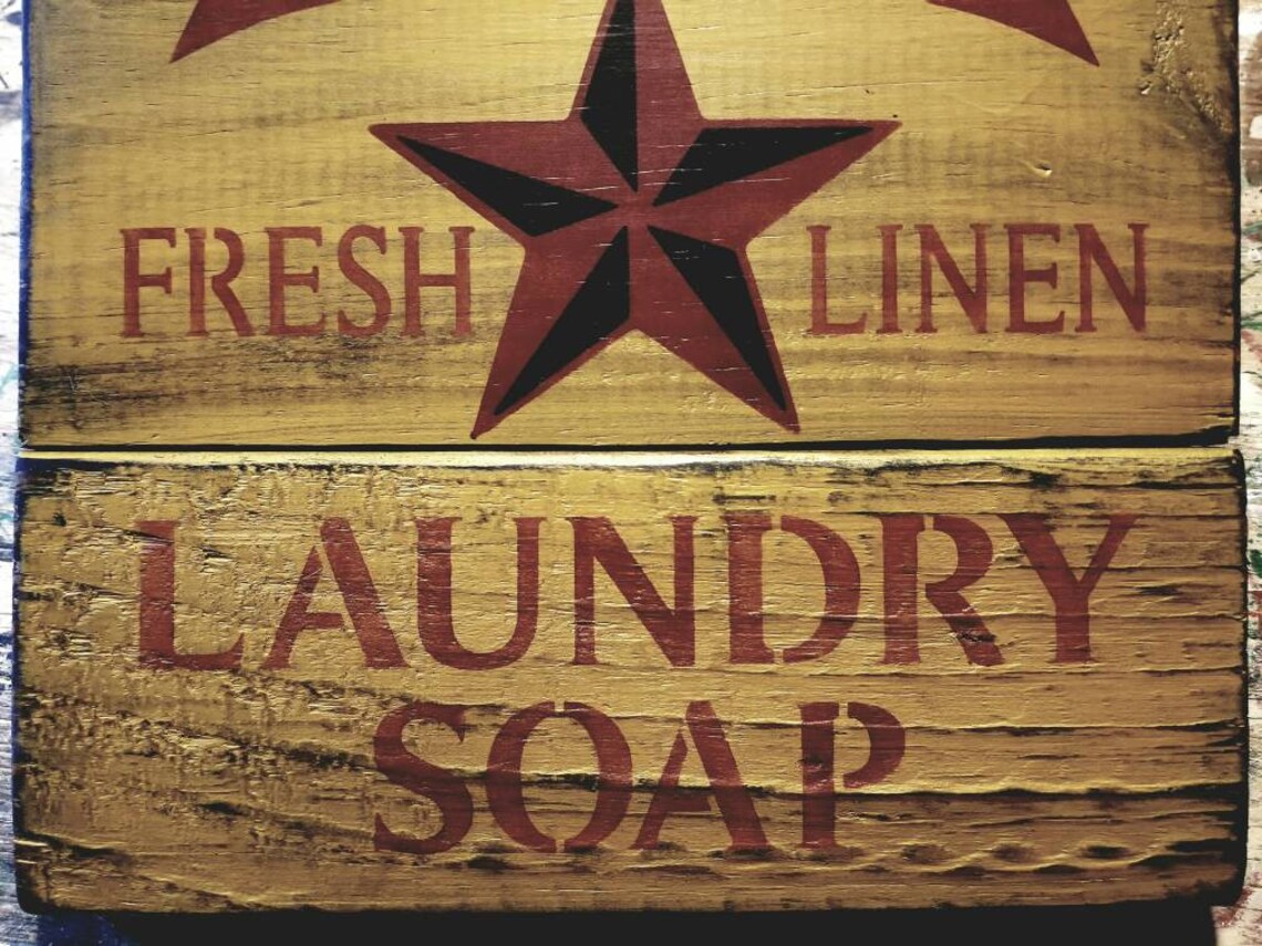 Primitive Laundry Soap Sign Red Star Laundry Soap Sign - Etsy