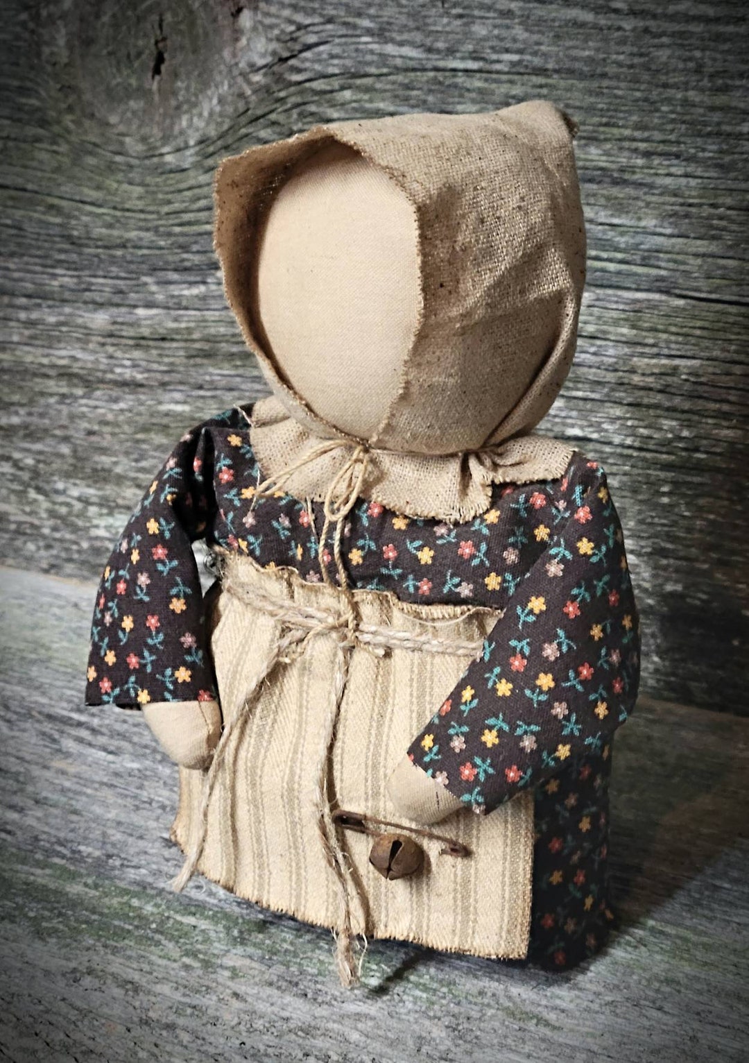 Primitive Prarie Stump Doll Pilgrim Doll Primitive Home Decor Folk Art ...