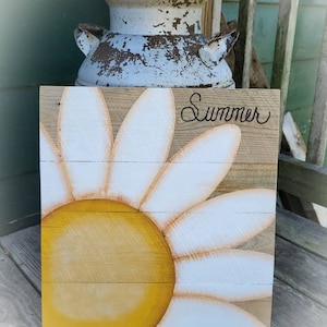 Rustic Summer Sign - Summer Decor ~ Summer Wall Hanging ~ Rustic Daisy ...