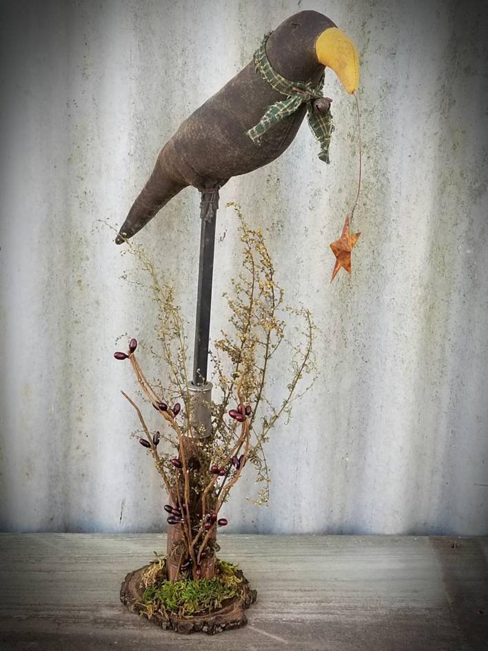 Primitive Crow Decor on Stand Primitive Home Decor Black - Etsy