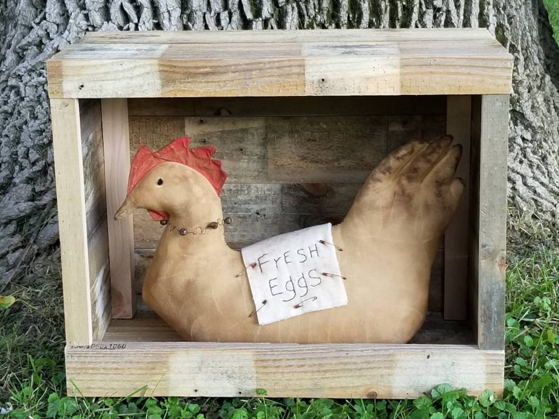 Primitive Hen Doll Fabric Hen Primitive Farmhouse Decor - Etsy