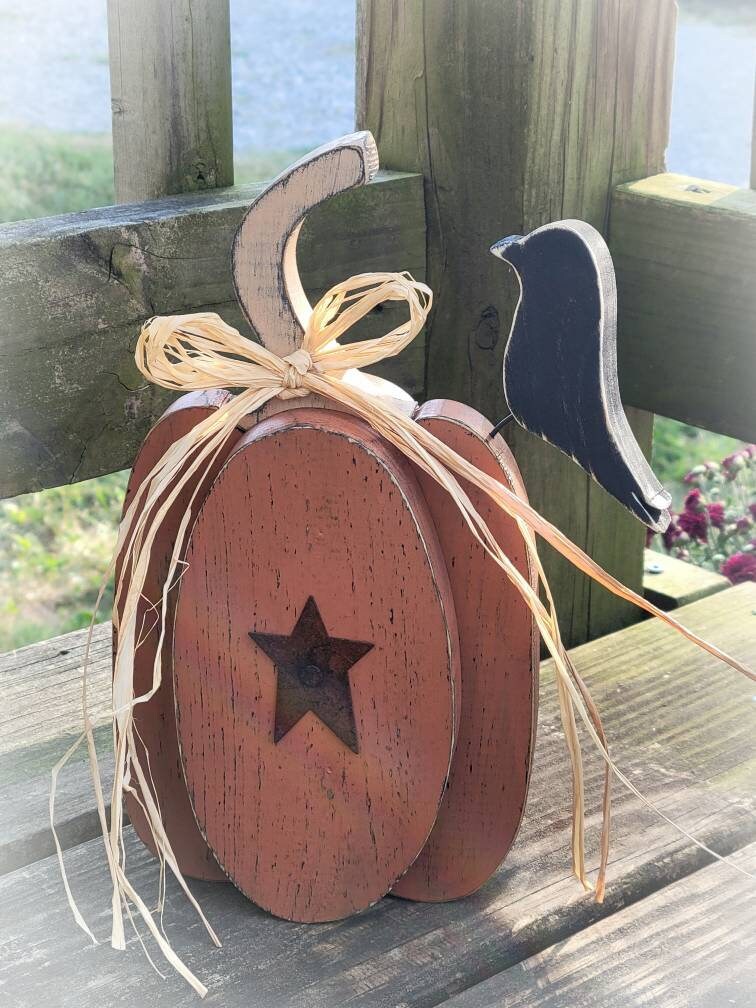Wooden Pumpkin Table Sitter Pumpkin Decor Rustic Pumpkin | Etsy