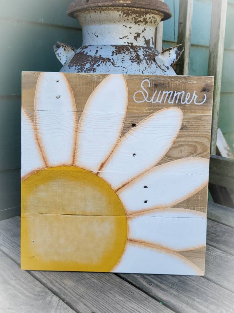 Rustic Summer Sign - Summer Decor ~ Summer Wall Hanging ~ Rustic Daisy ...
