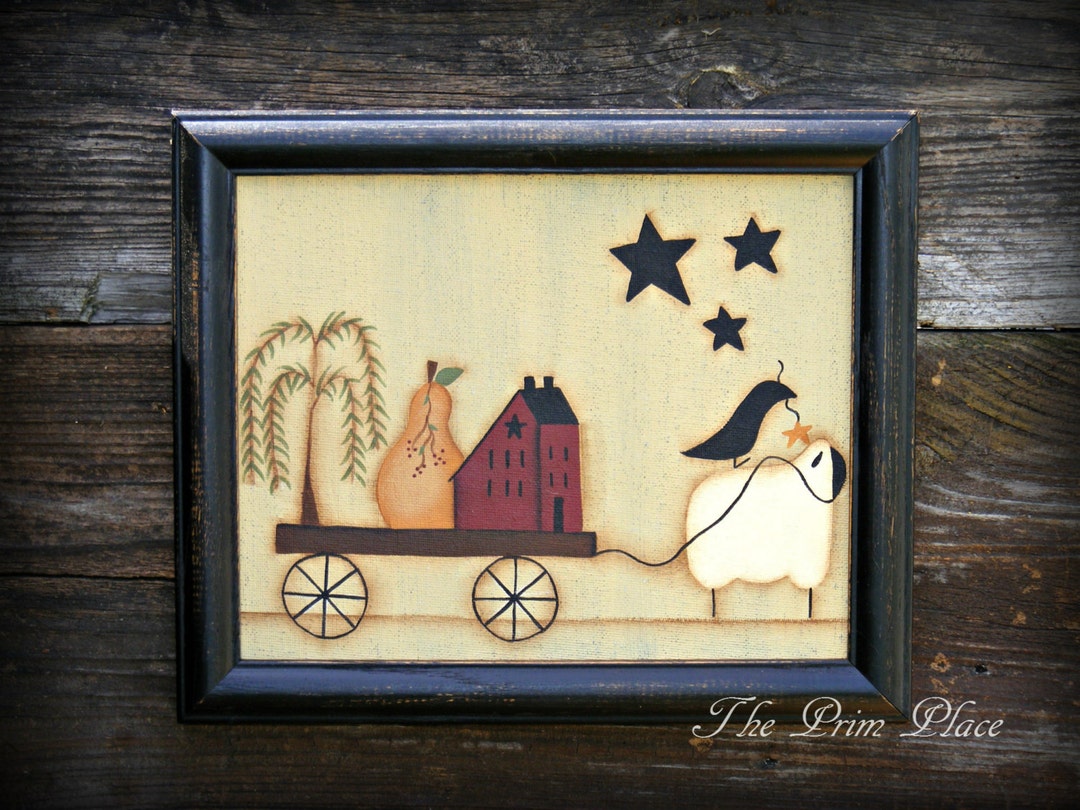 Primitive Painting ~ Folk Art Painting ~ Primitive Art ~ Primitive ...