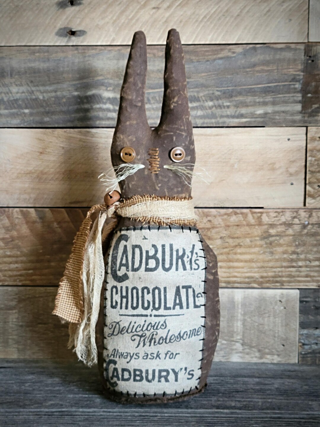 Primitive Bunny Doll ~ Cadbury Bunny ~ Chocolate Bunny ~ Easter Decor ...