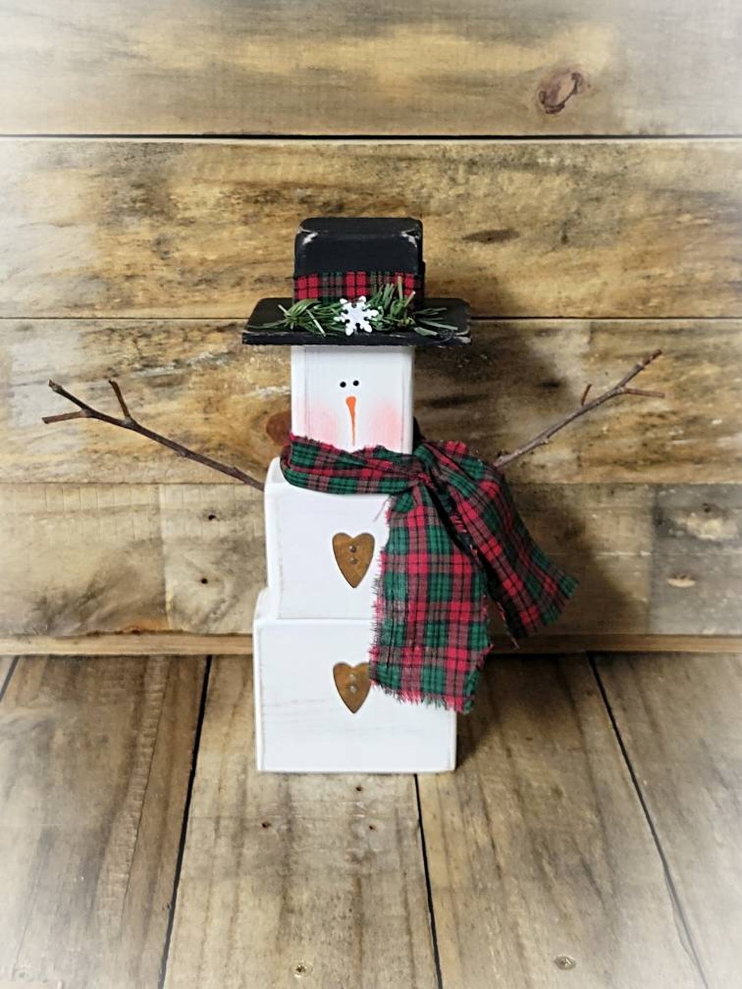 Primitive Wooden Snowman Table Sitter ~ Snowman Decor ~ Winter Decor ...