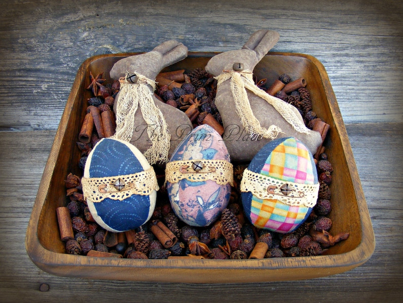 Primitive Easter Bowl Fillers ~ Chocolate Bunny ~ Easter Decor ~ Easter ...