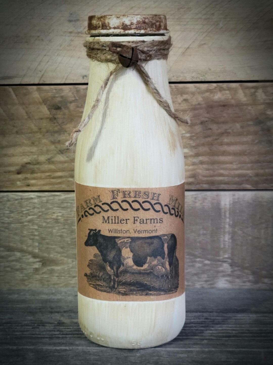 Primitive Milk Bottle Decoration - Kitchen Decor - Farmhouse Kitchen ...